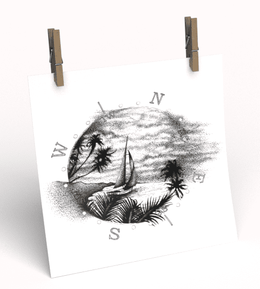 COMPASS LANDSCAPE (tropical) - Rashelle Stetman Art